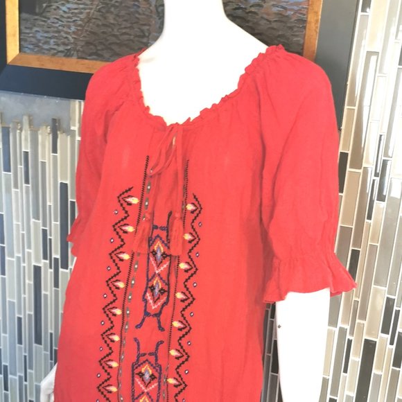 Chelsea & Violet | Dresses | Chelsea Violet Red Dress With Embroidery ...